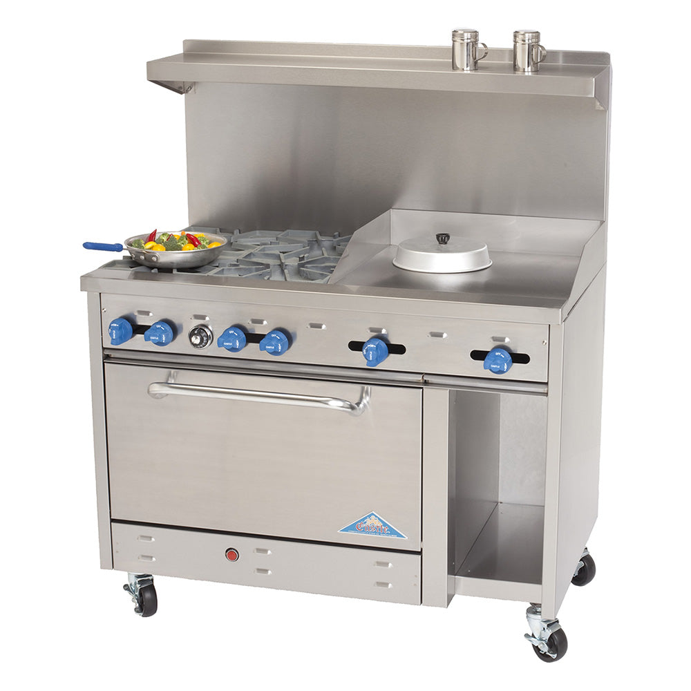 Comstock-Castle 48" 4-Burner Gas Range w/ 24" Griddle – Pizza Solutions