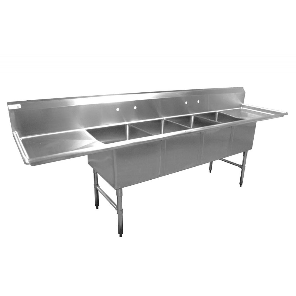 Serv-Ware E4CWP16202-18 100" Four-Compartment Sink – Pizza Solutions
