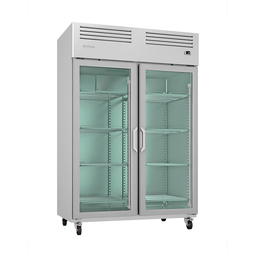 Infrico IRR‐AGN600CR 2-Glass Door Slimline Reach In Refrigerator ...