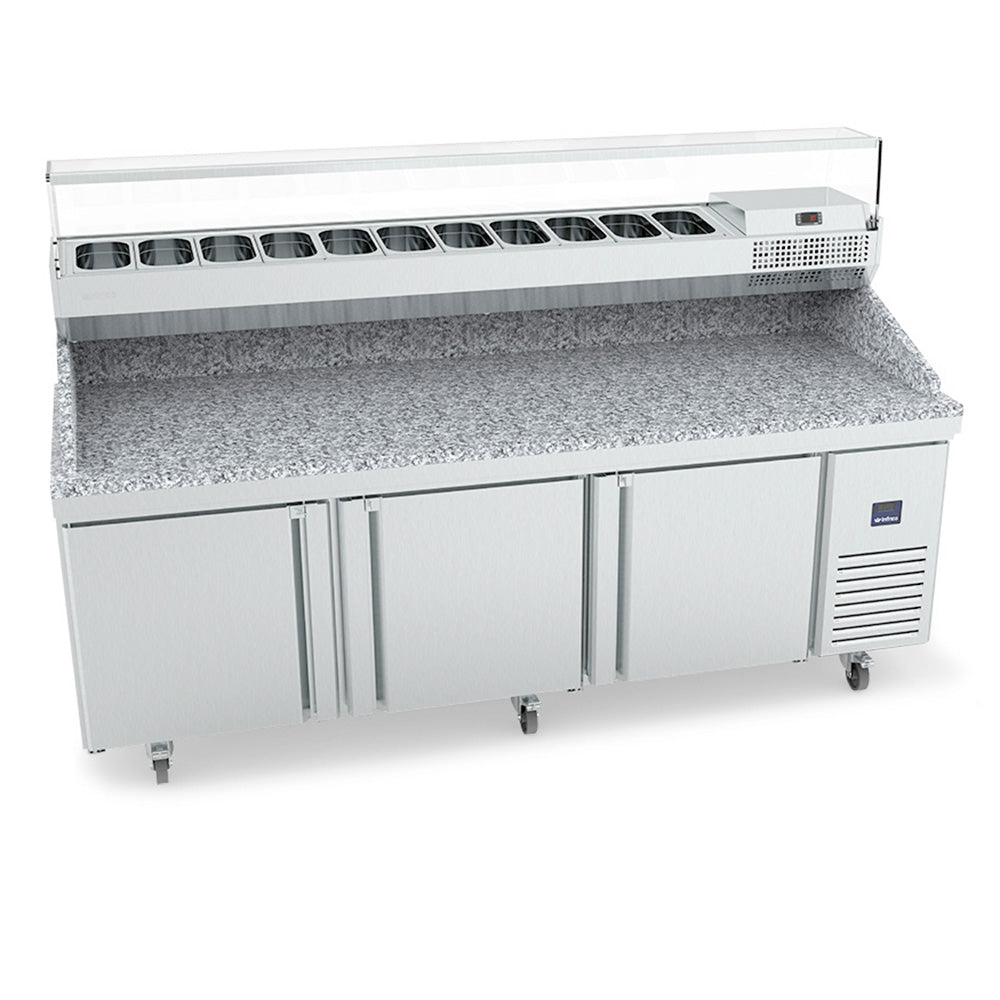 Infrico IRT‐MR93‐GTCOMBO 93" Granite Top Pizza Prep Table – Pizza Solutions