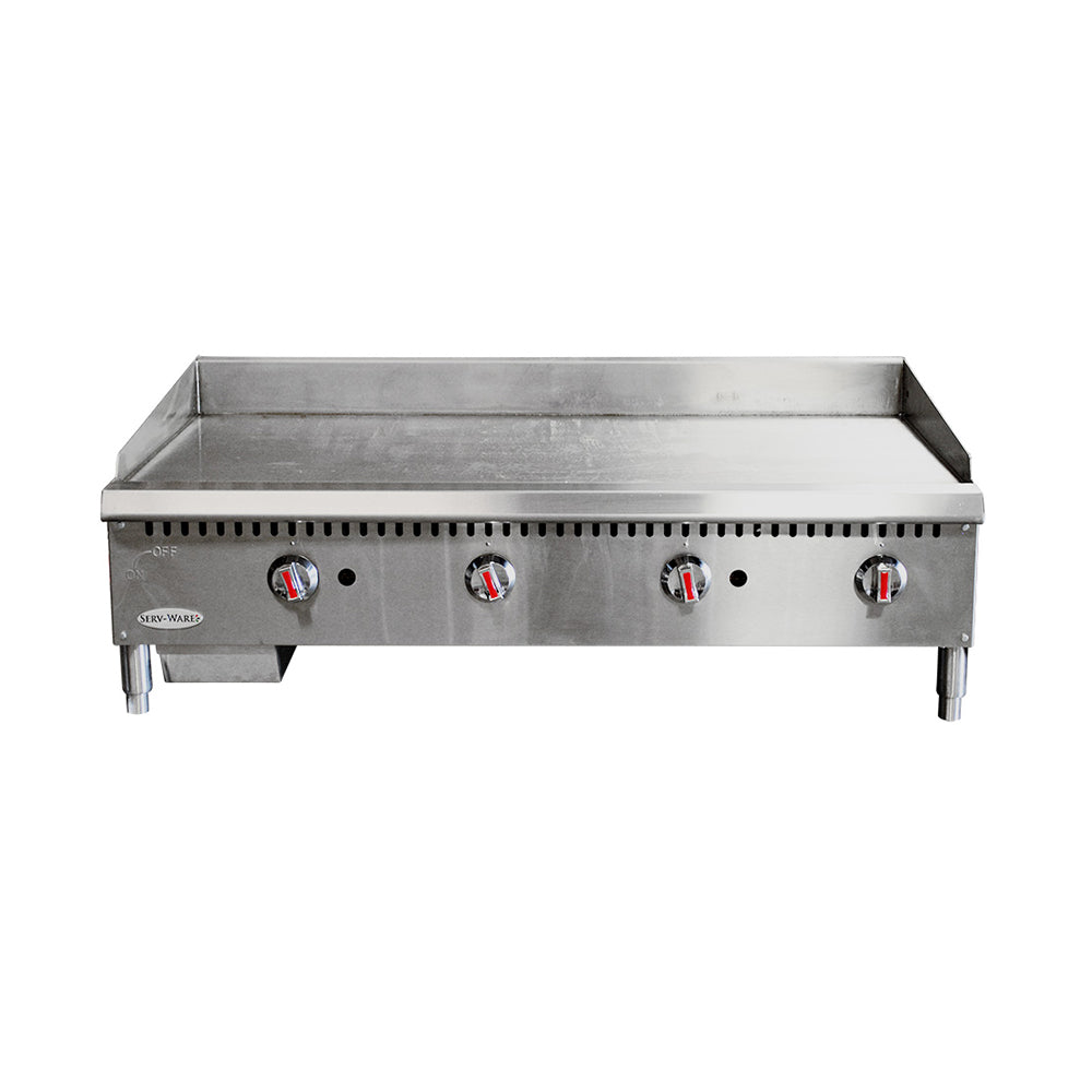 Serv-Ware STGS-48 48" 4-burner Gas Countertop Griddle – Pizza Solutions